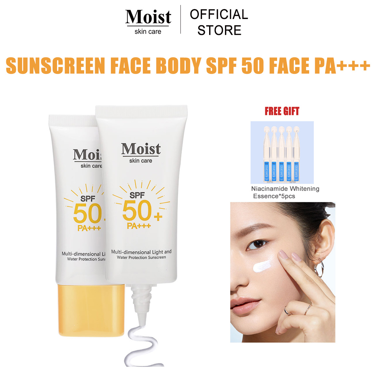 Moist skincare Sunscreen spf 50 face PA+++ Sunblock Sunscreen and ...