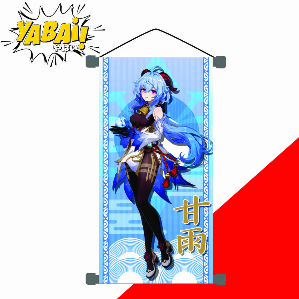 Yabaii Wall Scroll Genshin Impact Scaramouche Ganyu Hutao Keqing Shogun ...