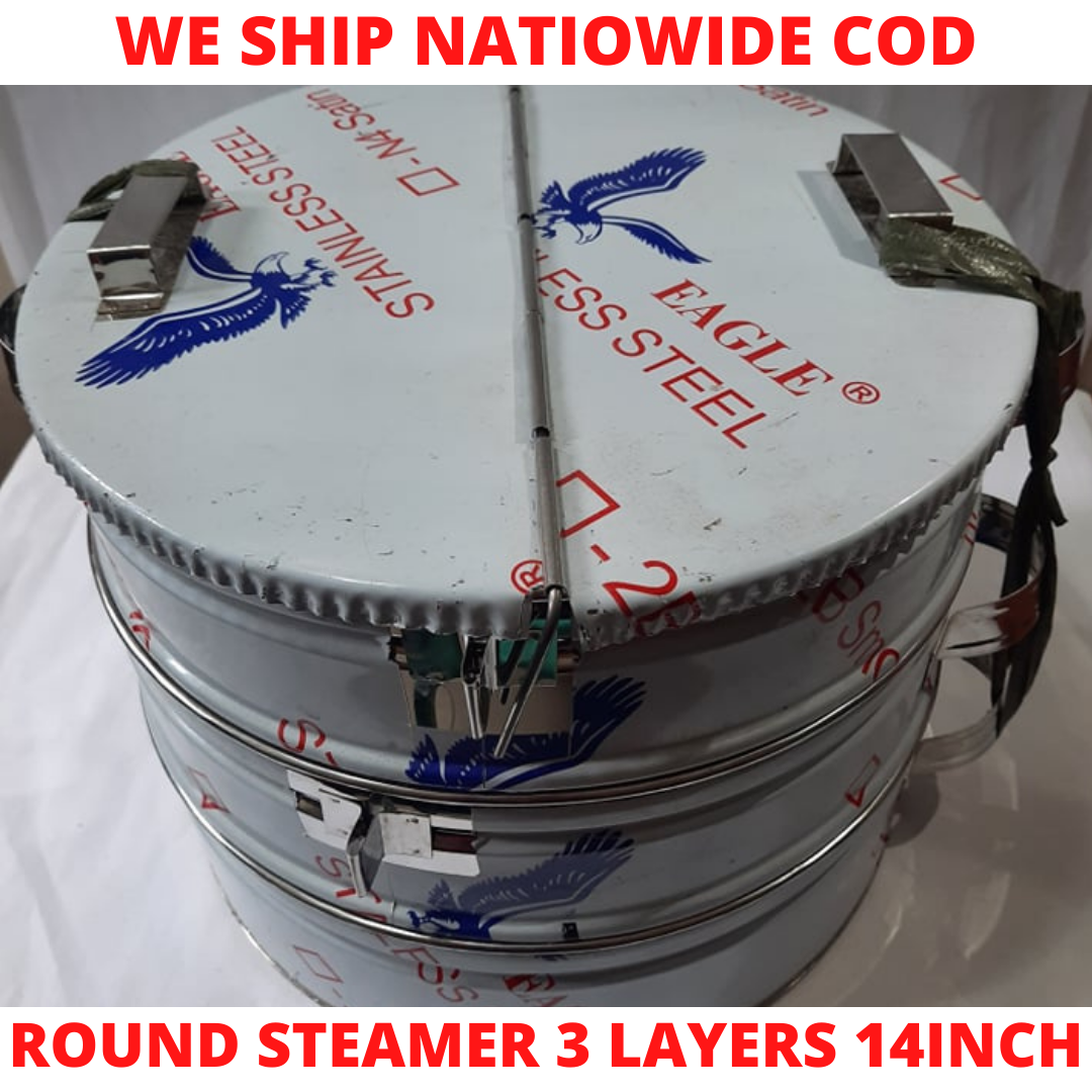 Round Steamer stainless/Siomai / Siopao /puto/ 14" Inch 3 Layers ...