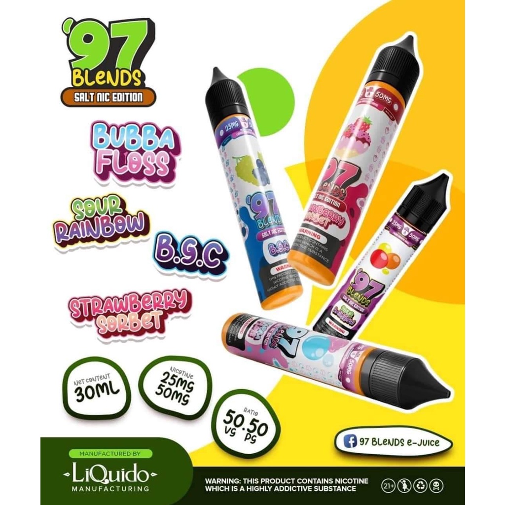 97 BLENDS SALTNIC EDITION Premium Vapejuice 30ml 25/50mg level 50/50 ...