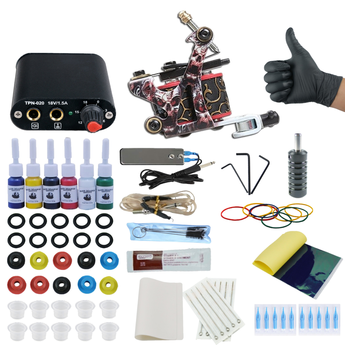 Tattoo Machine Set Beginner Tattoo Equipment Self-Study Tattoo Set ...