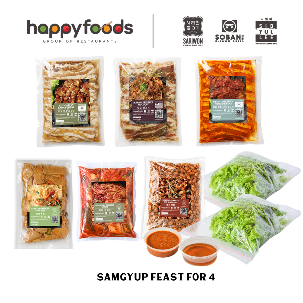 Happyfoods Korean Delivery Samgyup Feast for 4 Pax - Beef Samgyup (500g ...