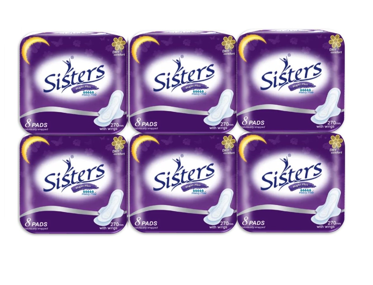Sisters Sanitary Napkin Net Side (Night-use) 8s- Pack of 4 | Lazada PH