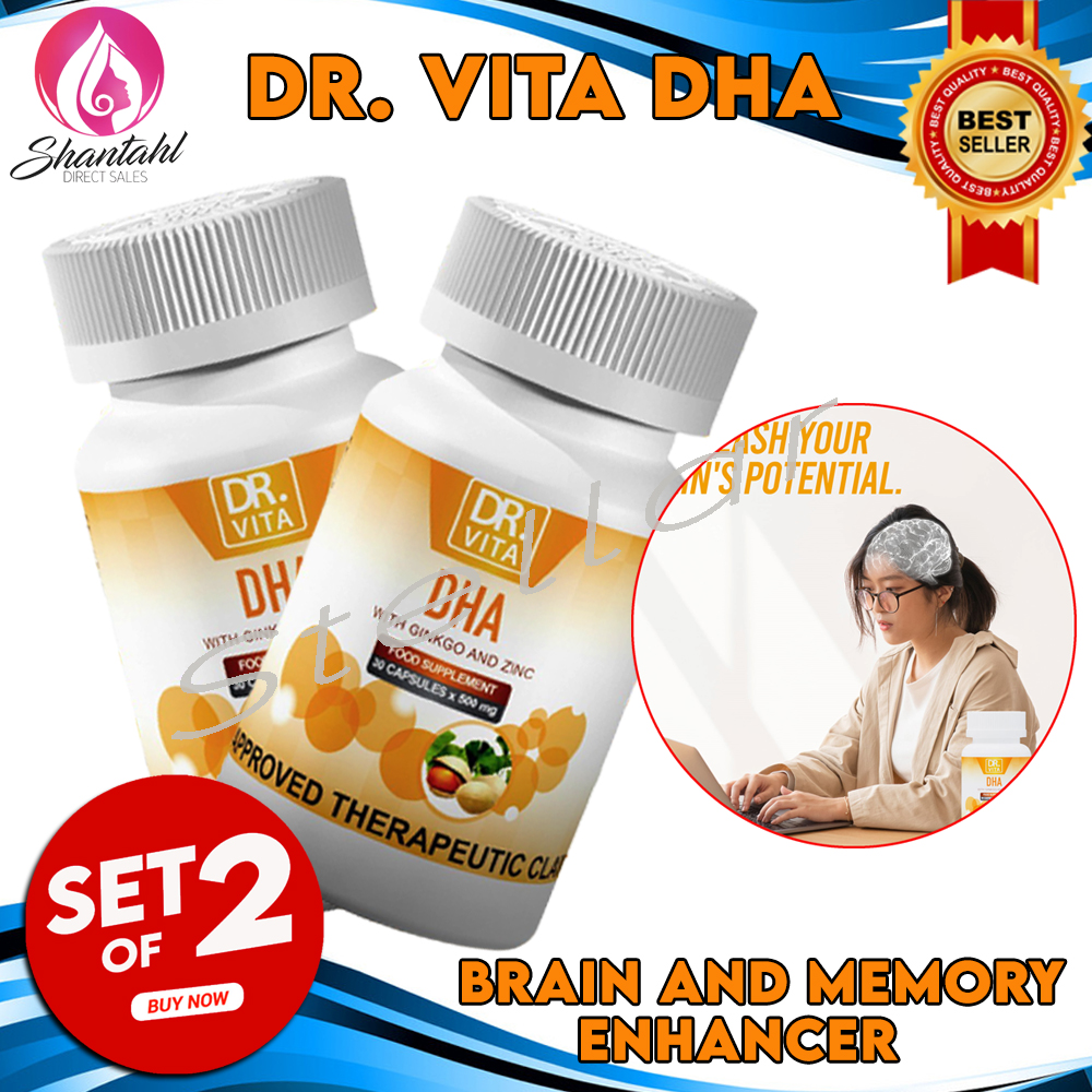 SET OF 2! Dr. Vita DHA with Ginkgo and Zinc (Elderly), Dr. Vita DHA for Adult, Memory Enhancer ...