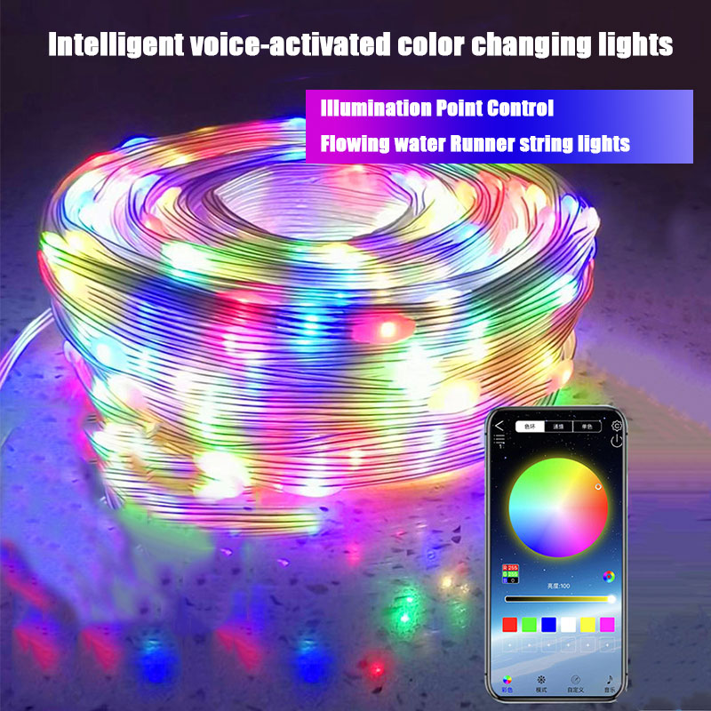 Jiditech 10M Voice Control RGB LED String Light With Remote Control APP ...