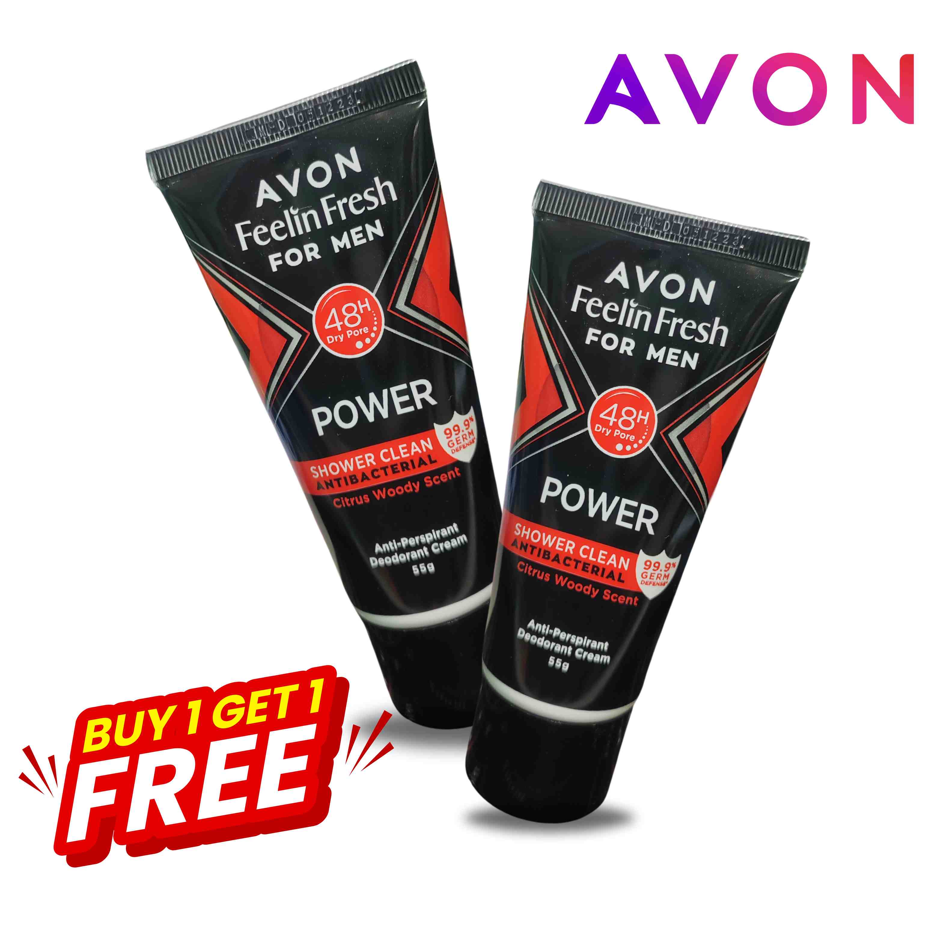 AVON Feeling Fresh Power Antibacterial Quelch Deodorant Cream Buy 1 Get ...