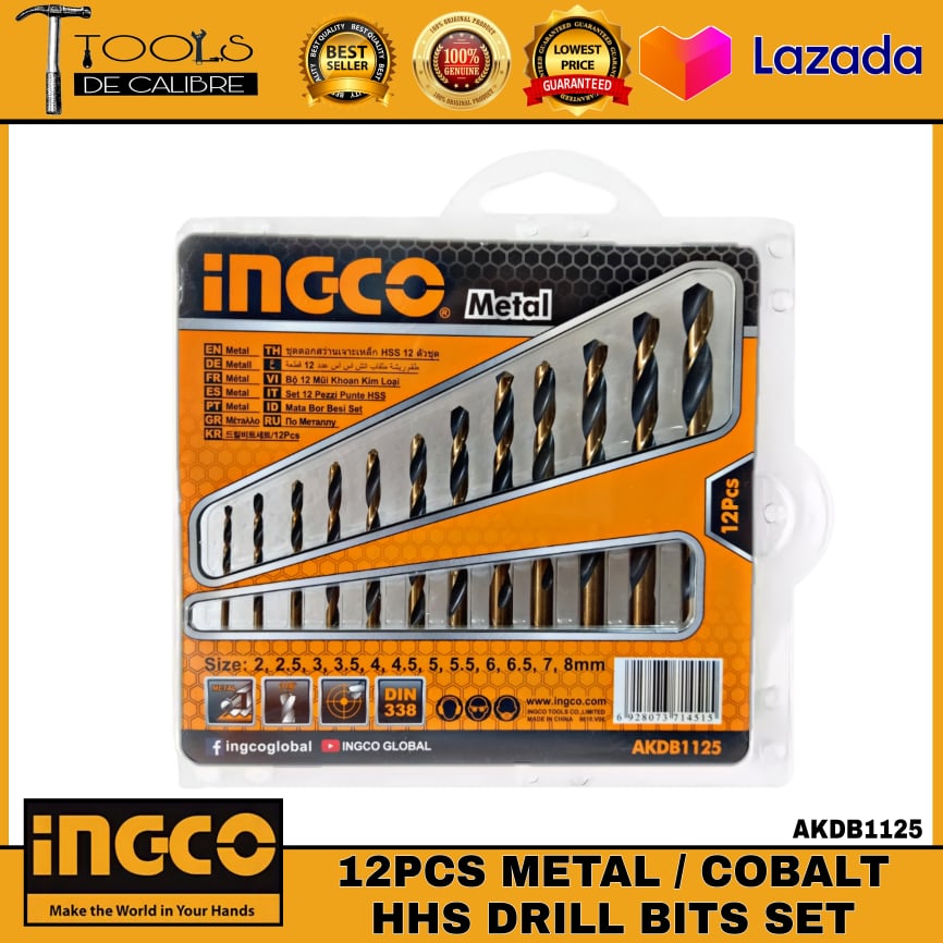 INGCO 12PCS Cobalt HSS Drill Bit Set (AKDB1125) | Lazada PH