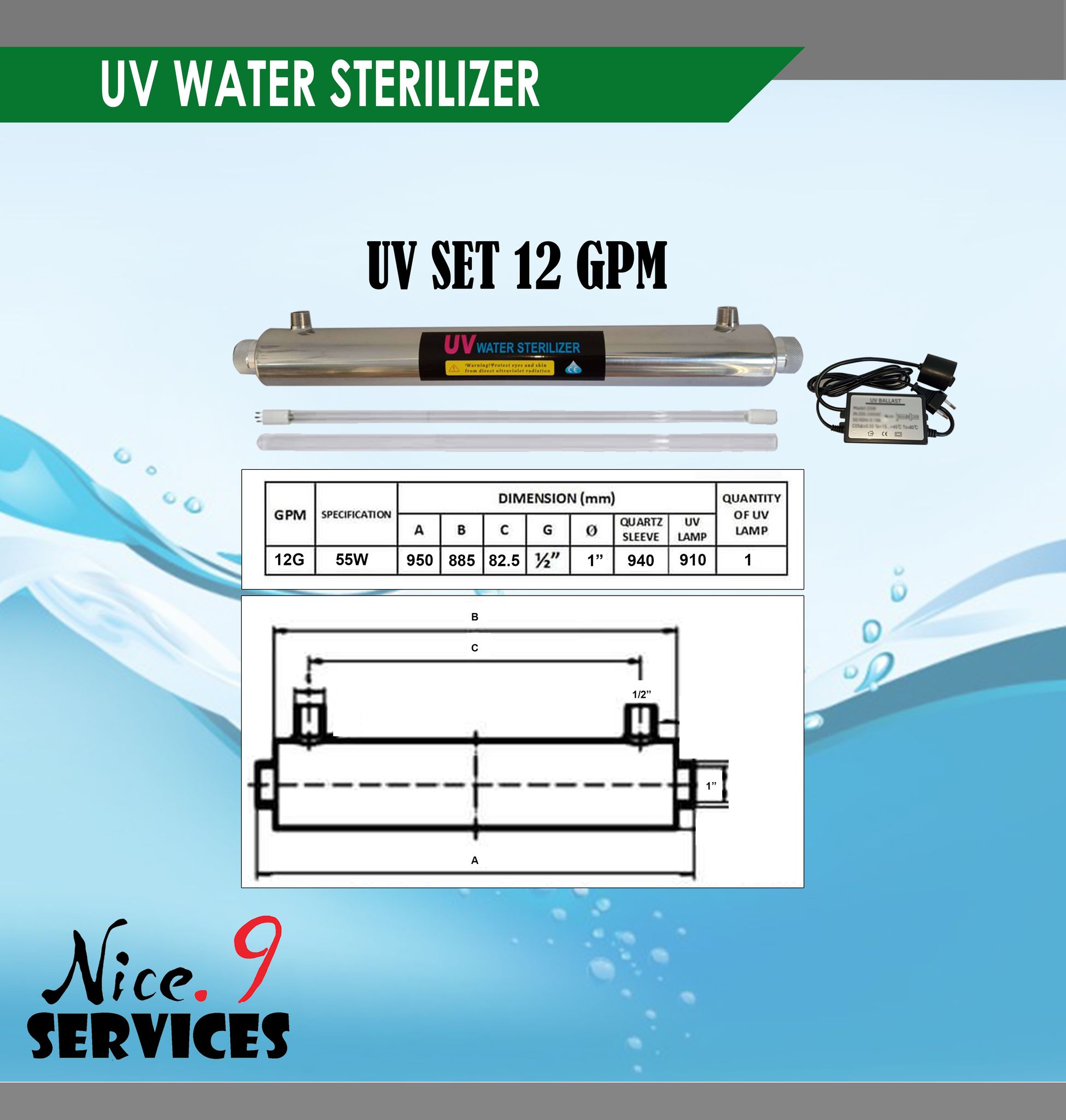 HYDROPURE UV LIGHT 12GPM SET | Lazada PH