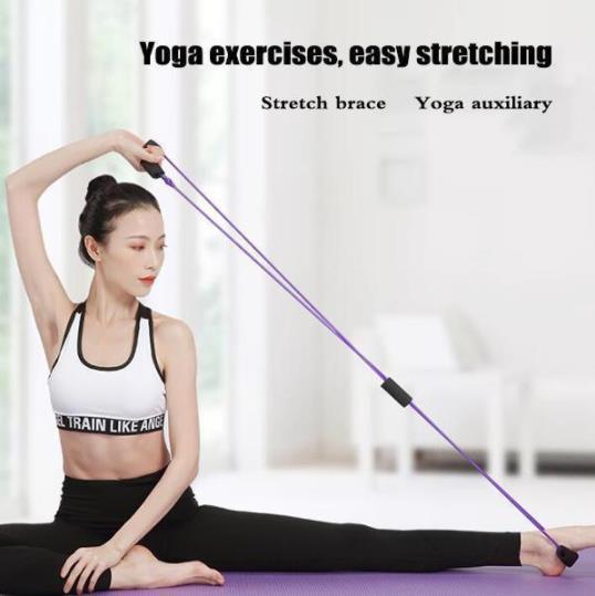 Yoga fitness pull rope Pilates exercise figure 8 resistance stretching ...