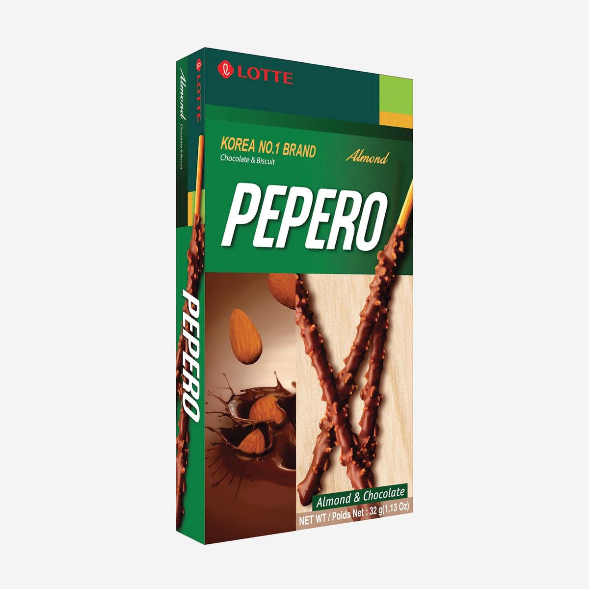 Lotte pepero [Almond & chocolate, white chocolate, choco cookie, filled ...