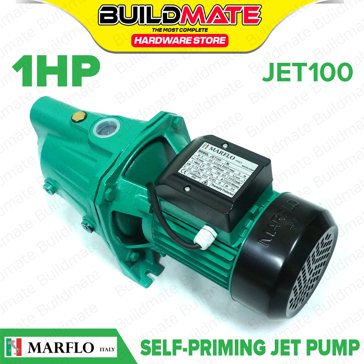 BUILDMATE Marflo Deep Well / Self Priming Water Jet Pump 1HP Booster Shallow Well Water Ejector ...