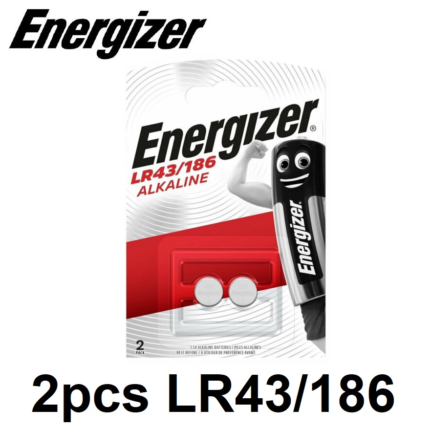 Energizer LR43 186 (2pcs) 1.5v Alkaline Button Cell Battery in Blister ...