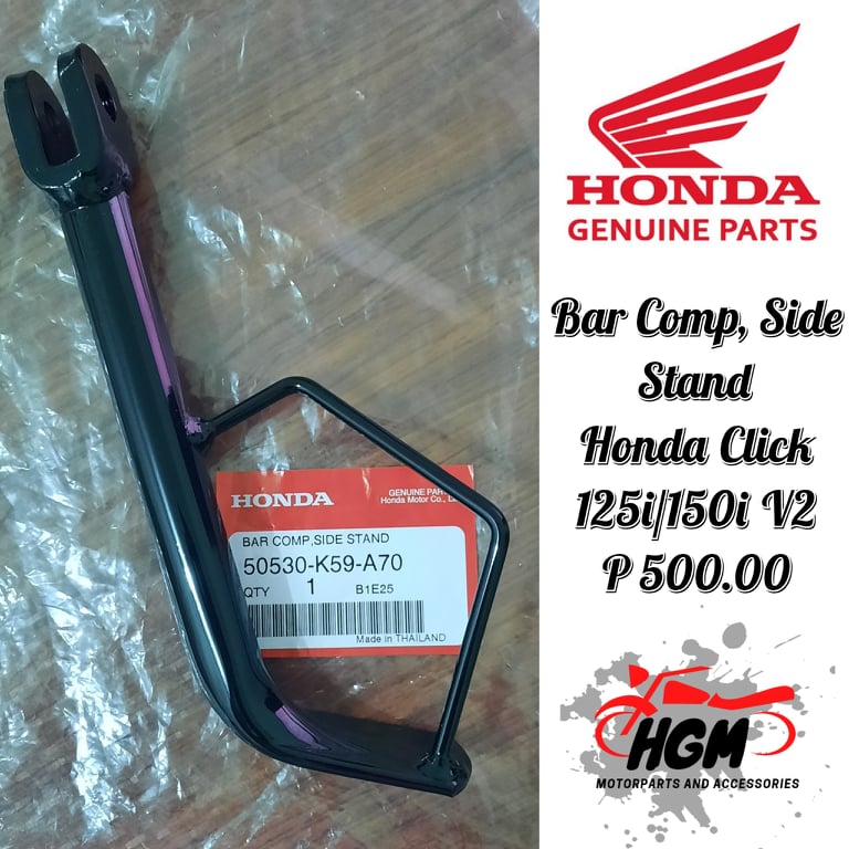 BAR COMP. SIDE STAND HONDA CLICK 125i/150i V2 (50530-K59-A70) | Lazada PH