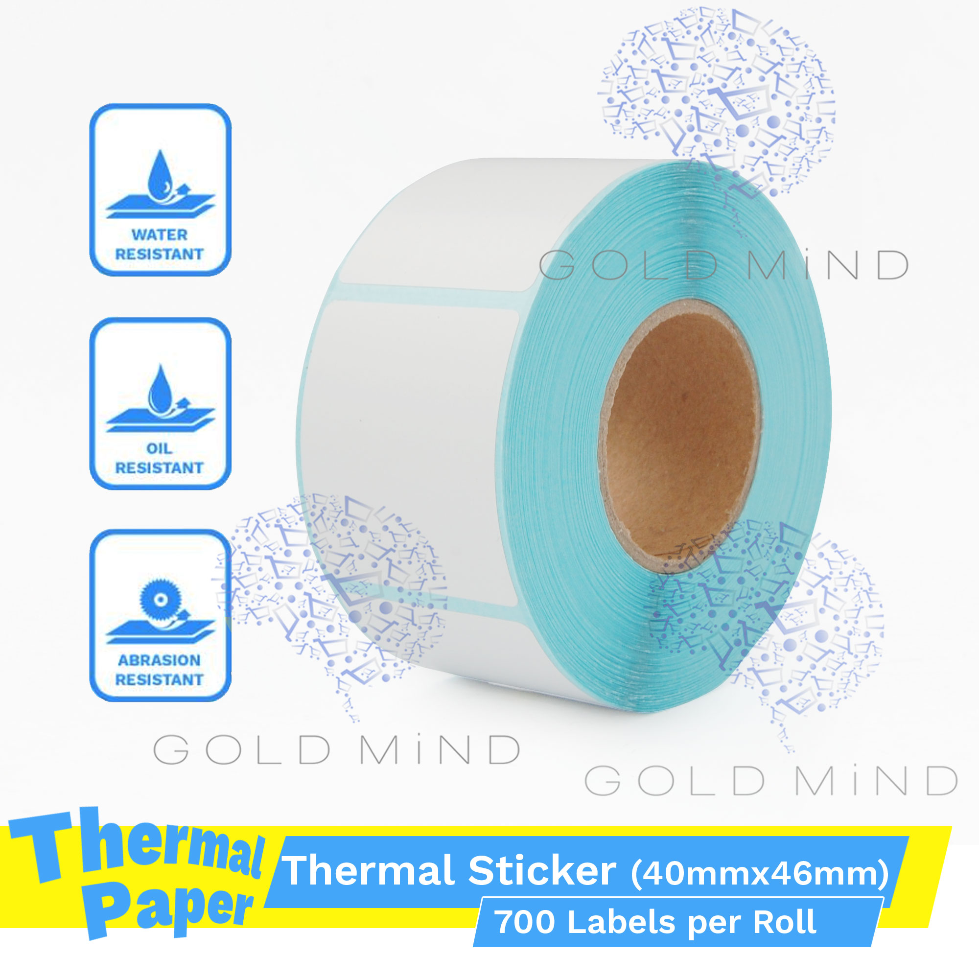 40x46 Thermal Sticker Paper Adhesive Label for Thermal Printer 700 ...