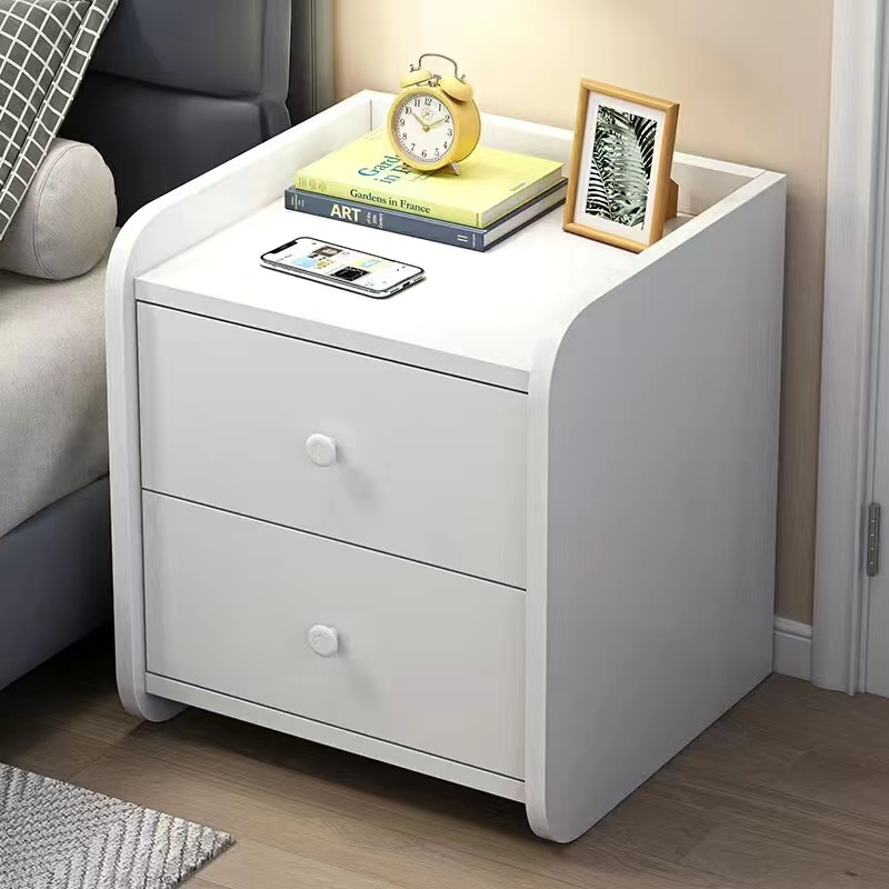 LAMPER Nordic Concise Modern Bedside Tables Solid Wood Bedroom Storage ...