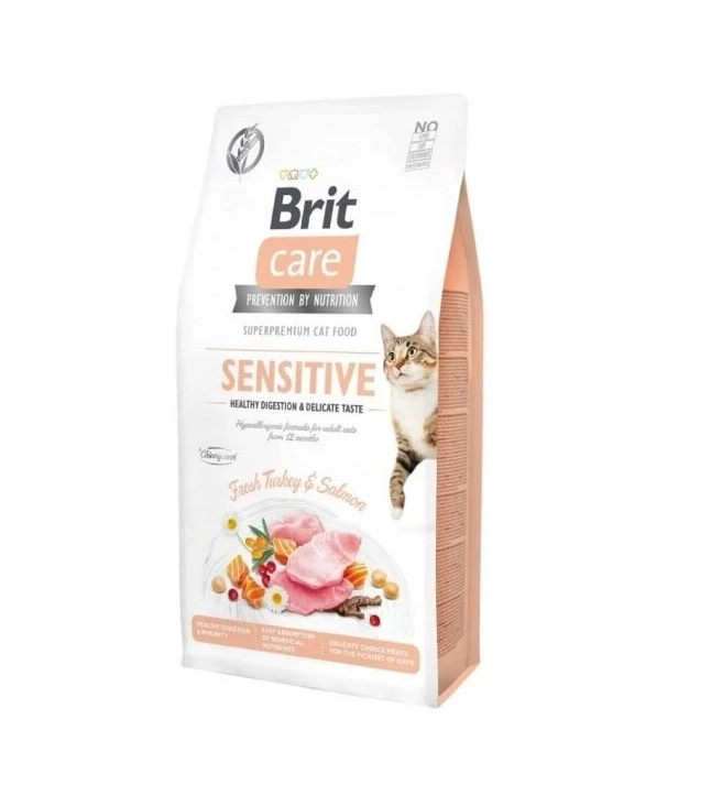 Brit care cat GF sensitive healthy digestion & delicate cat food with ...