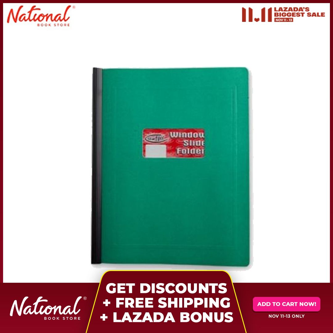 STARFILE Folder Report Cover with Slide Long Deep with Window Green ...