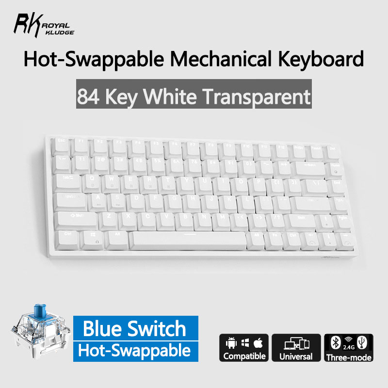 Royal Kludge RK84 RGB/Single Backlight Tri-Mode 84-Key Hot Swap ...