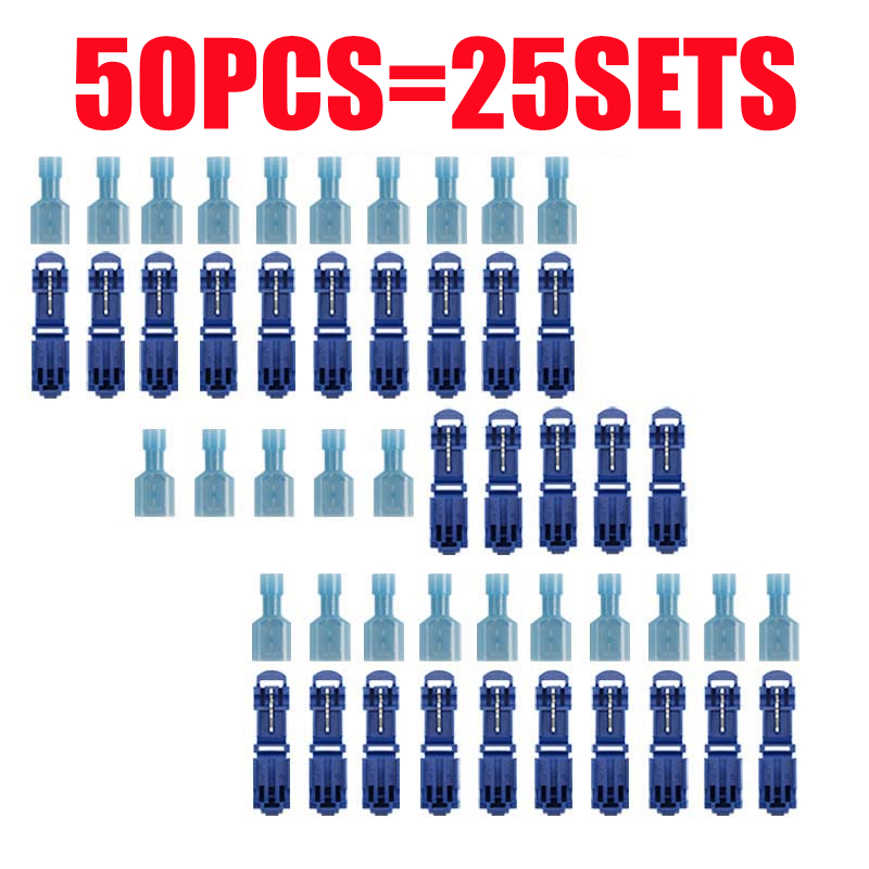 50Pcs(25set) T-Tap Wire Connectors, Self-Stripping Quick Splice ...