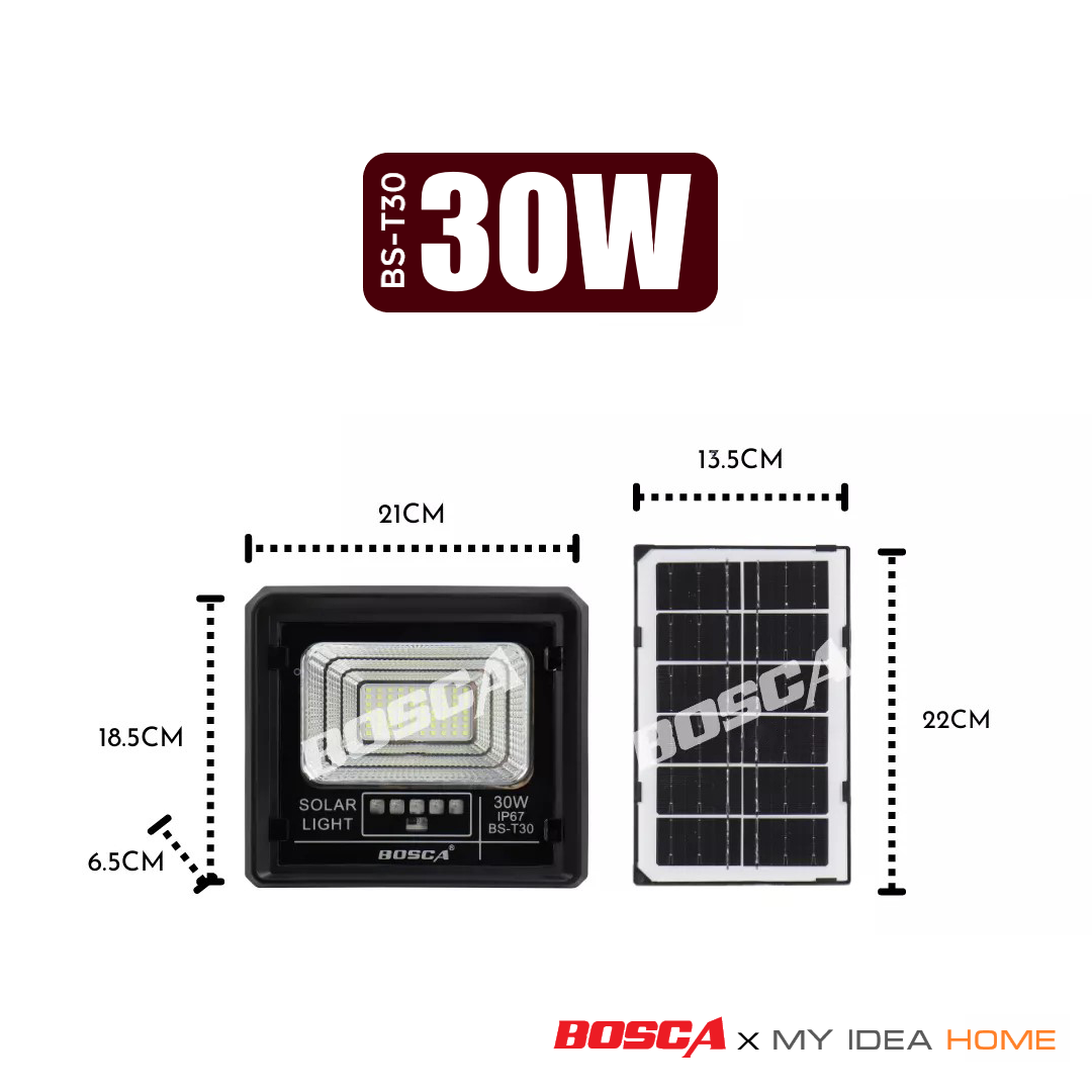 BOSCA Solar Light 30W/50W/100W/200W/300W IP67 Waterproof solar flood ...