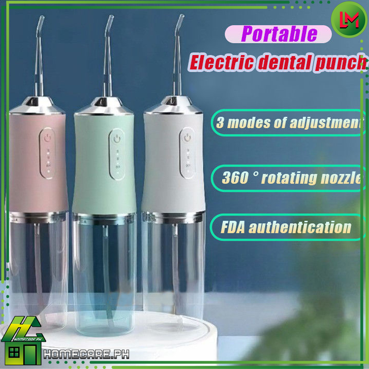 HOMECARE PH. Waterproof Electric Dental Rinser Rechargeable Electric ...
