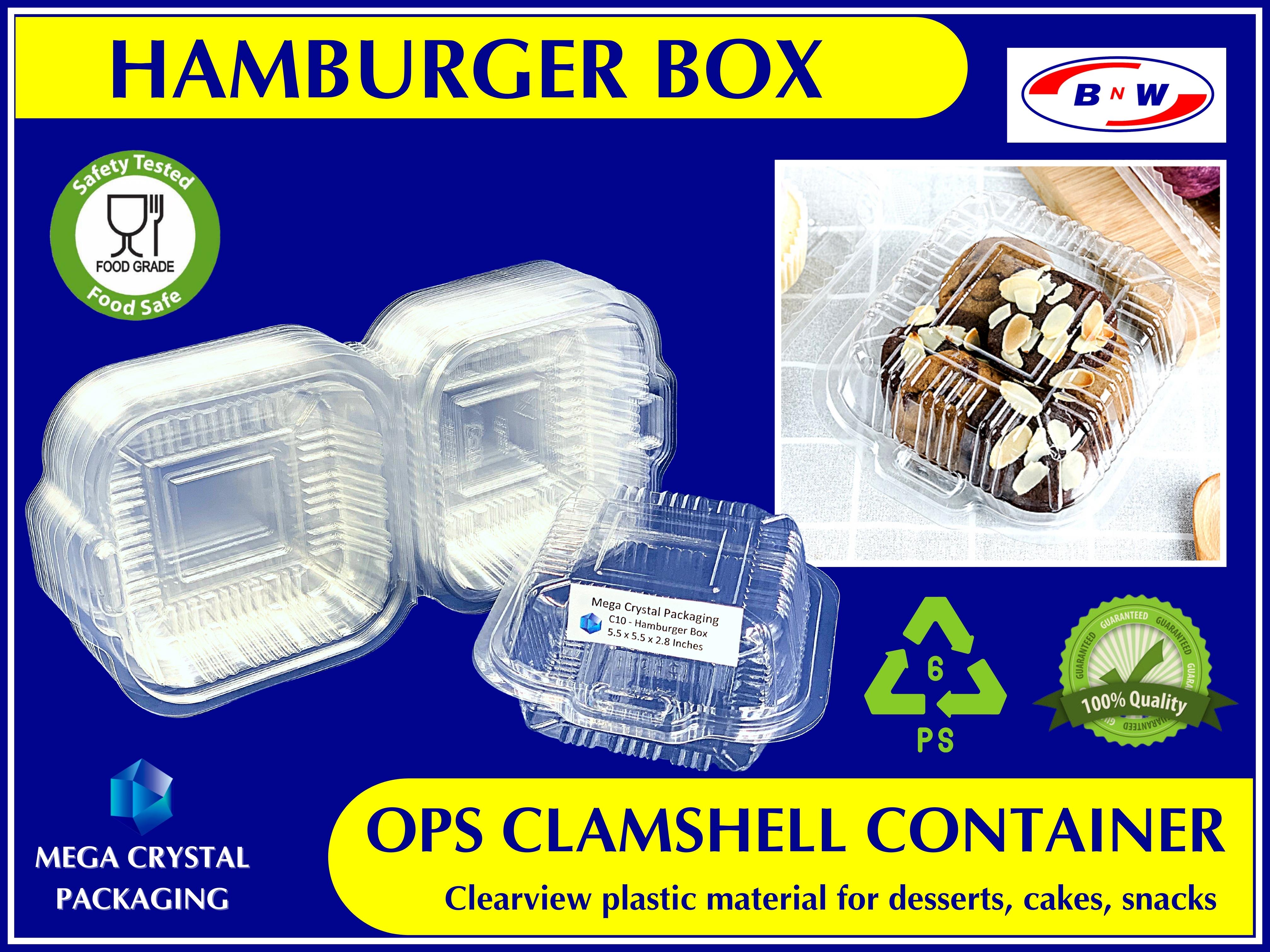 [ 100 Pcs. ] Clamshell OPS C10 Hamburger Box | Lazada PH