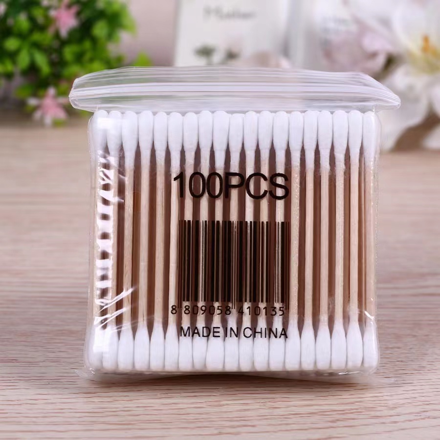 Double Head Wood Cotton Buds Cotton Swabs 100pcs | Lazada PH