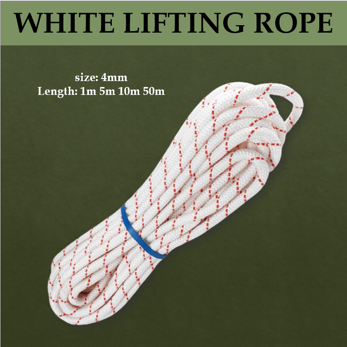 White Lifting Rope 4mm diameter 1m 10meters 50m Polypropylene Rope Soft ...