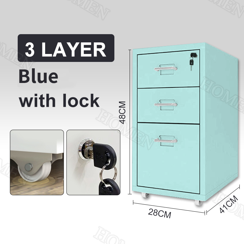 3/5/6 Layer Metal Drawer File Cabinet Unit Mobile Pedestal Drawer Steel ...