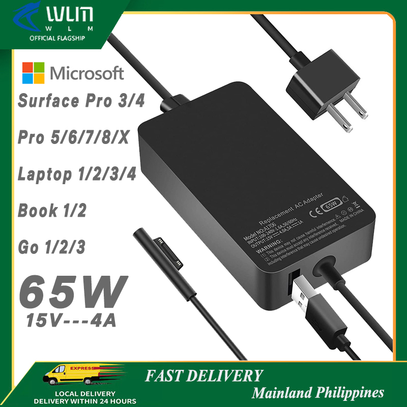 Surface Charger 15v 4a 65w For Microsoft Surface Book Pro3 Pro4 Pro 5 ...