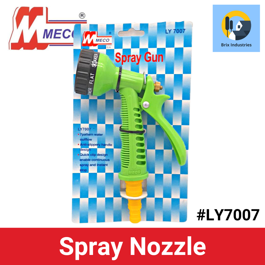 Meco 7 Functions Spray Nozzle with Hose Adapter #LY7007 Heavy Duty Brix ...