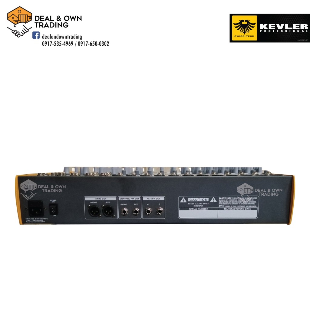 Kevler MIX-16BT Professional Mixer with 16 Channel 12 Mic / Line 2 Aux ...