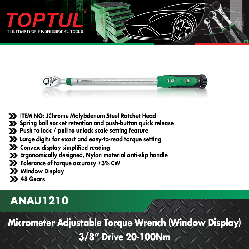 Toptul Micrometer Adjustable Torque Wrench (ANAU1210) | Lazada PH