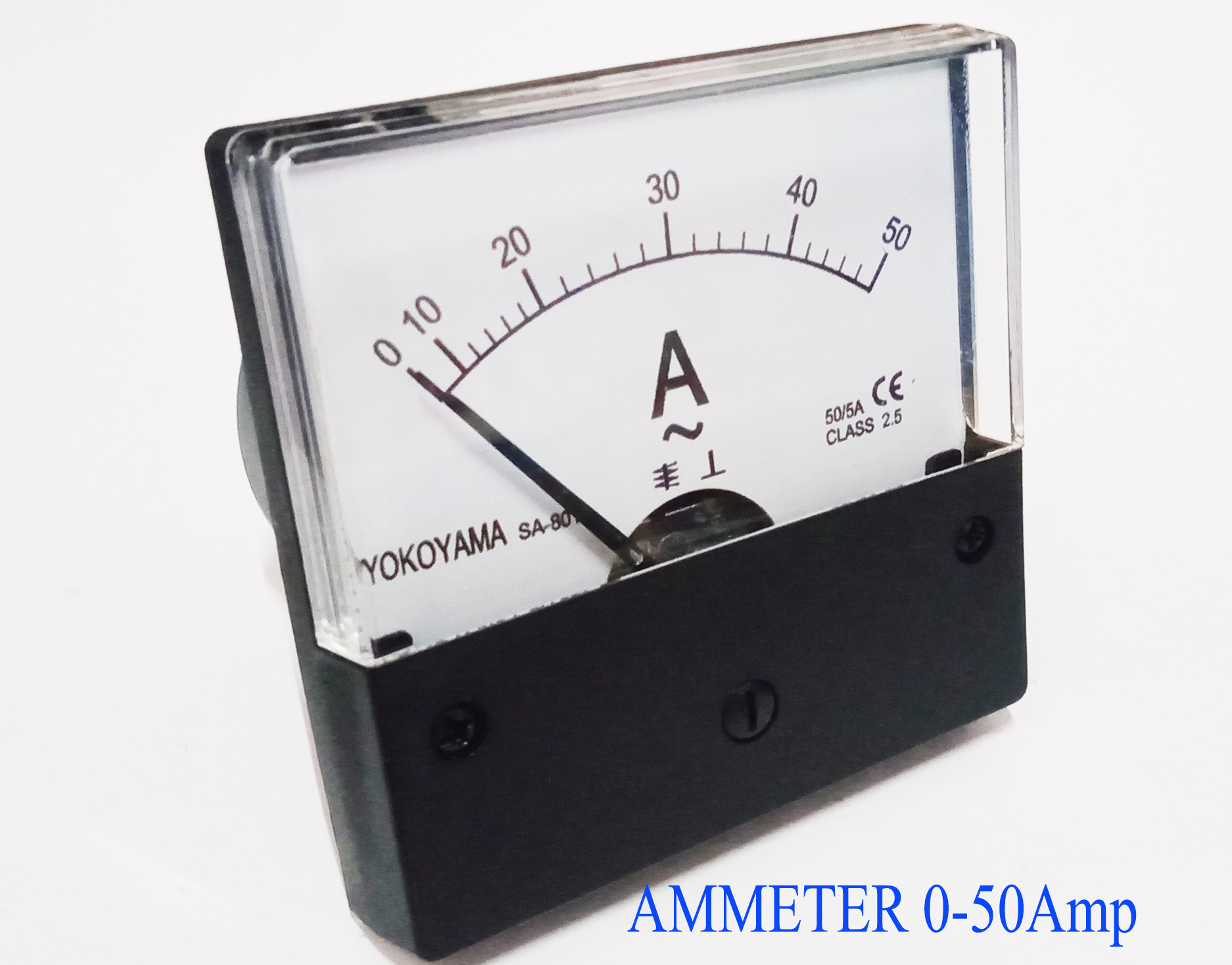 Ammeter (Panel Meter) Brand: "Yokoyama" 50/5A Range: 0 - 50Amperes ...