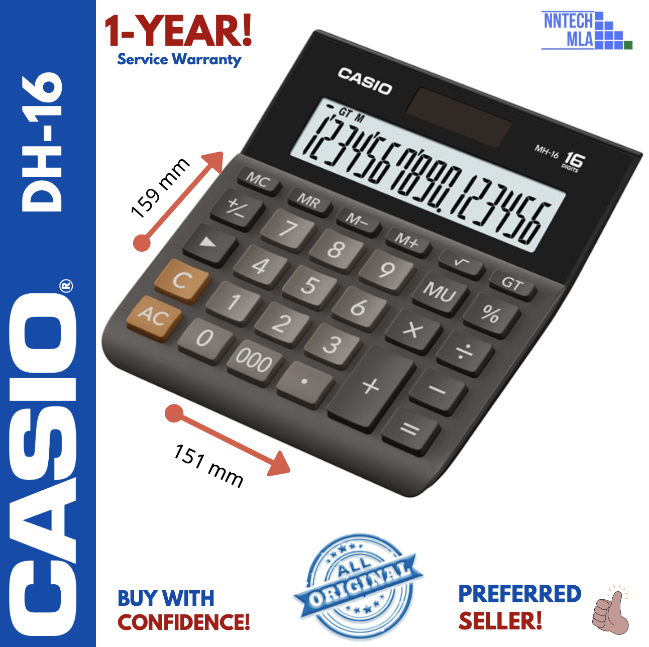 CASIO DH16 DESKTOP WIDE CALCULATOR 16 digits | Lazada PH