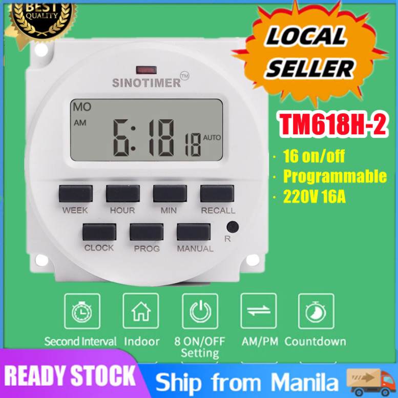 SINOTIMER 220V Weekly 7 Days Programmable Digital Time Switch Relay ...