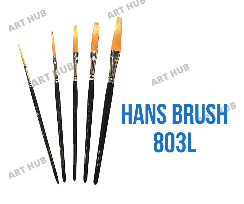ART HUB - HANS Lettering Brush 803L (Sold Per Piece, Flat Nylon Artist ...