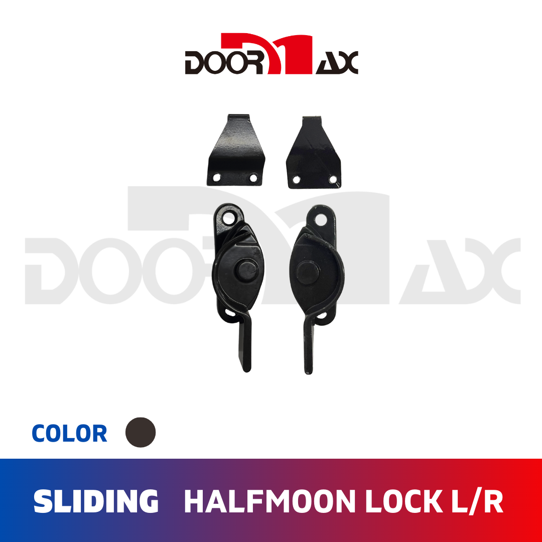 DOORMAX Half Moon Lock for Sliding Door (Brown/White) | Lazada PH