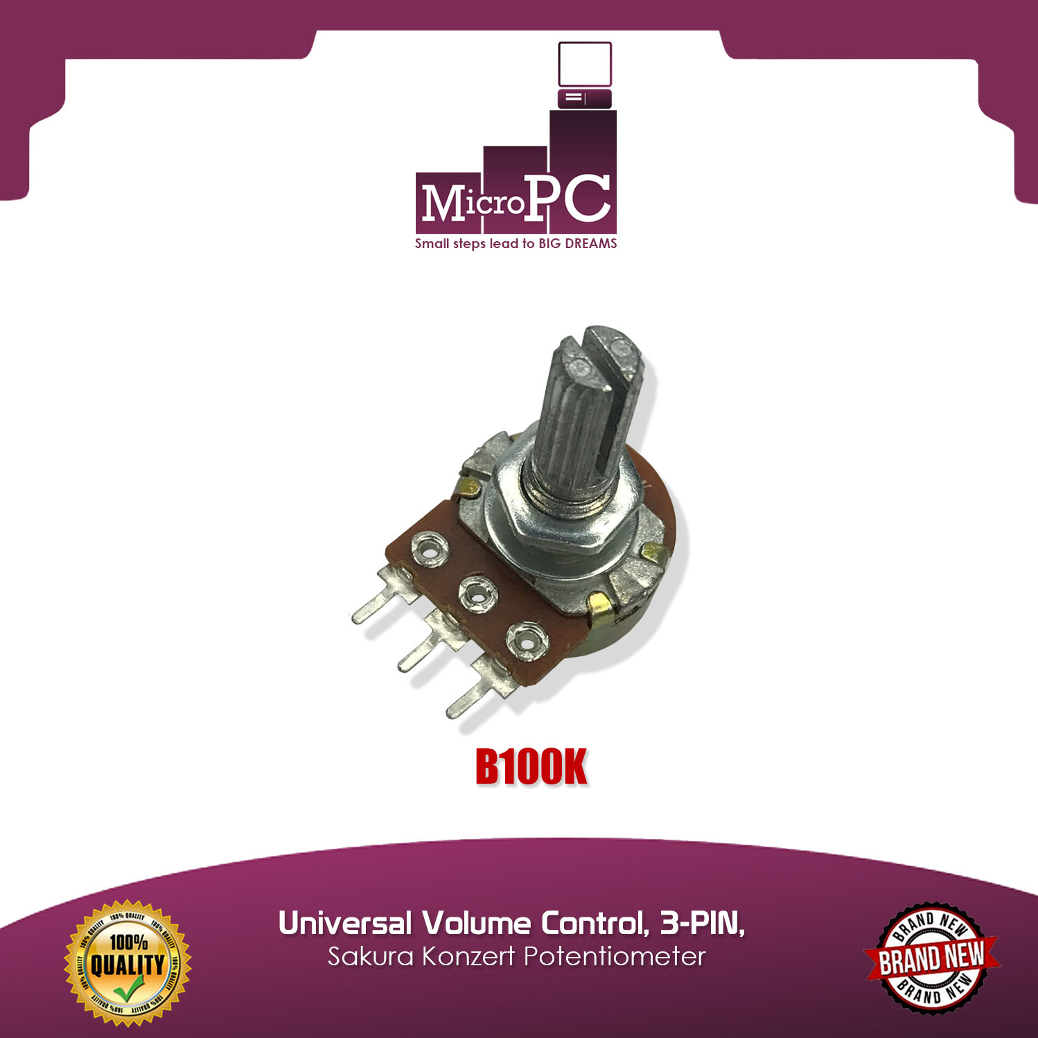 Universal Volume Control, 3-PIN, Sakura Konzert Potentiometer | Lazada PH