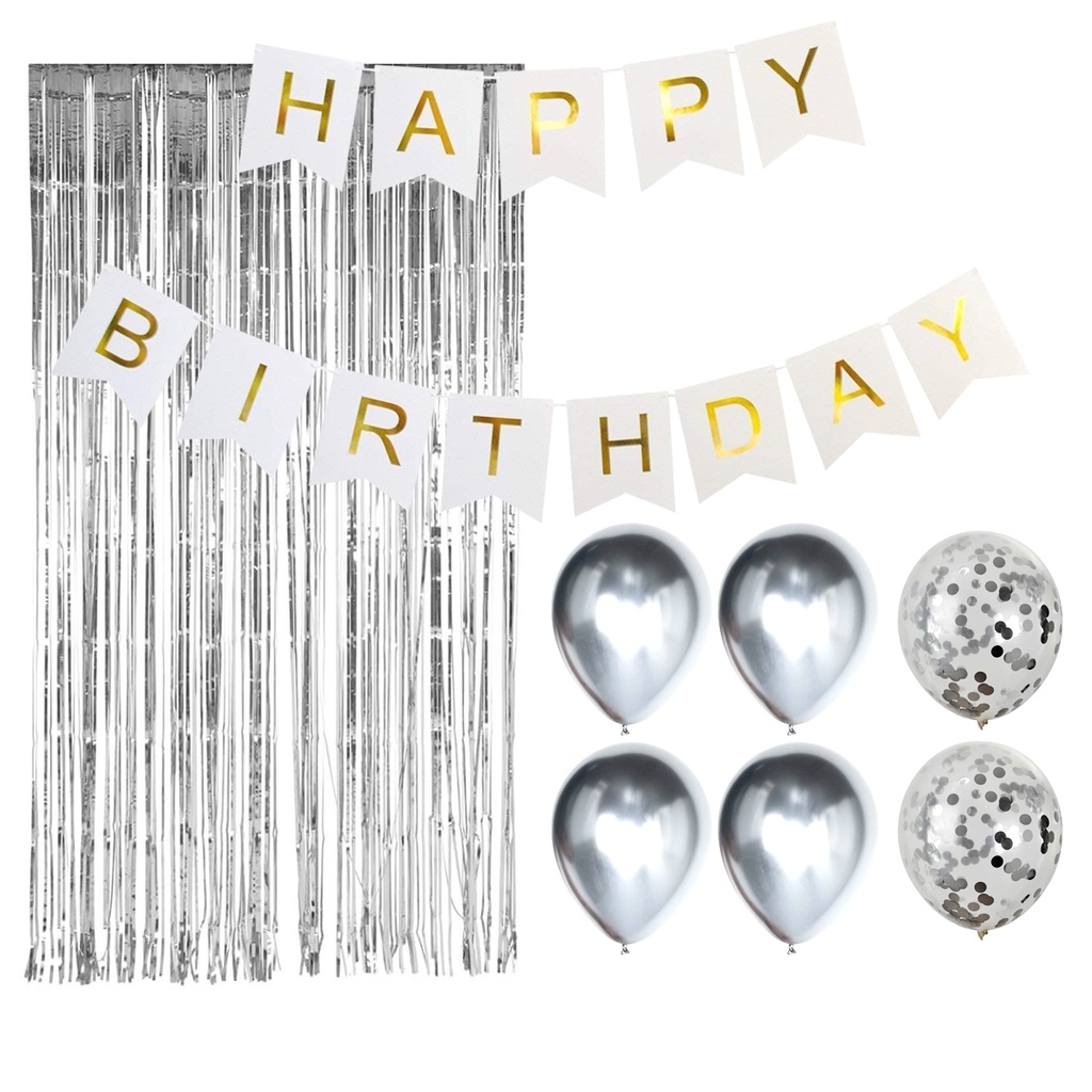 PT49 Happy Birthday Party Decoration Kit Backdrop Banner with Balloons ...