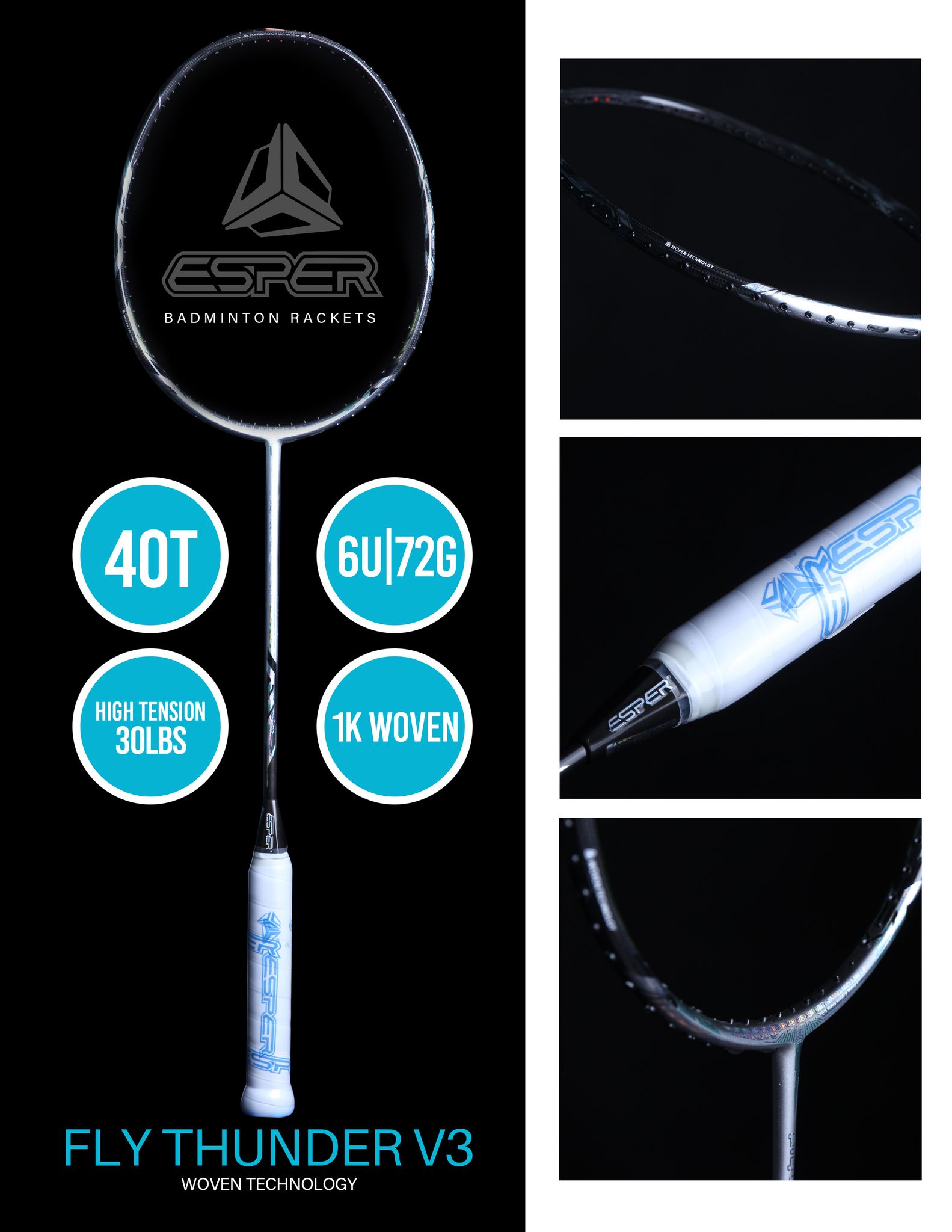 Fly Thunder V3 | Esper Badminton Racket | Nano Carbon Technology | High ...