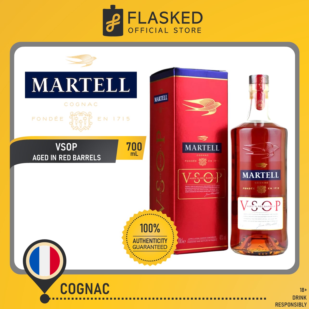 Martell VSOP Aged in Red Barrels Cognac 700ml | Lazada PH