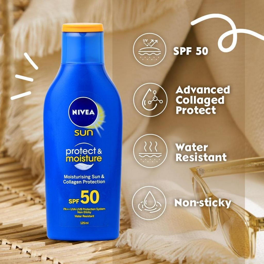 NIVEA Sun Protect Moisture Sunblock Lotion with SPF 50 125ml | Lazada PH