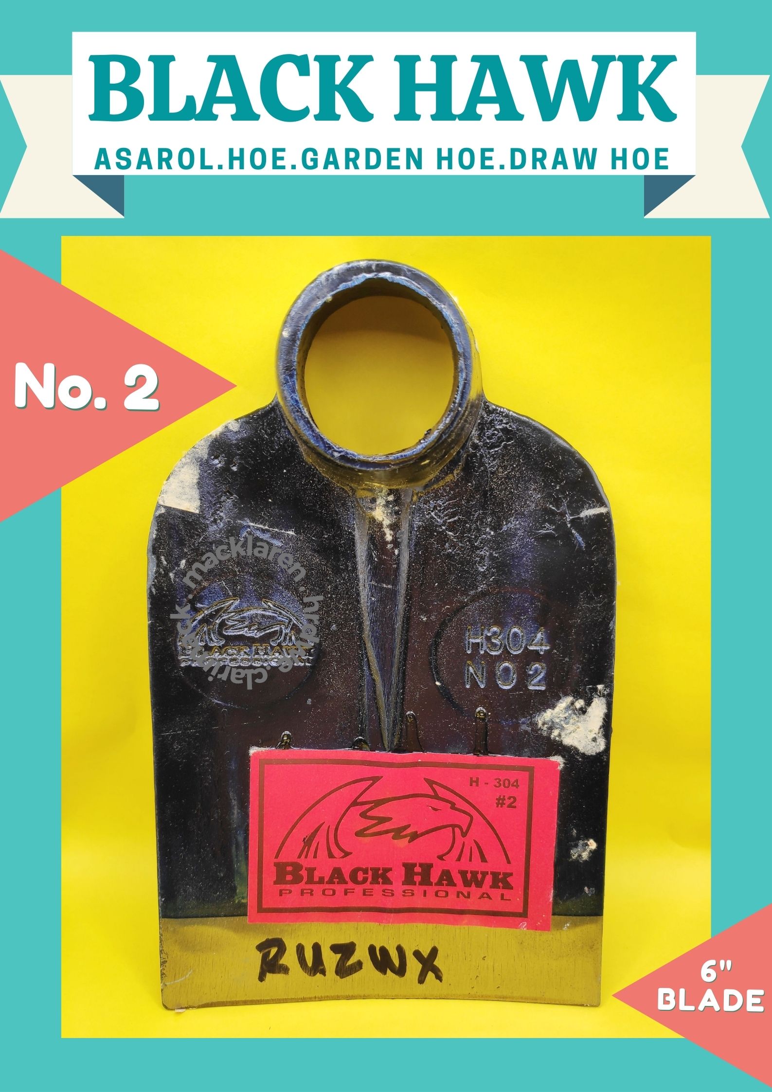 Hoe Steel Asarol Draw Hoe Garden Hoe- Available in No. 2 - Black Hawk ...