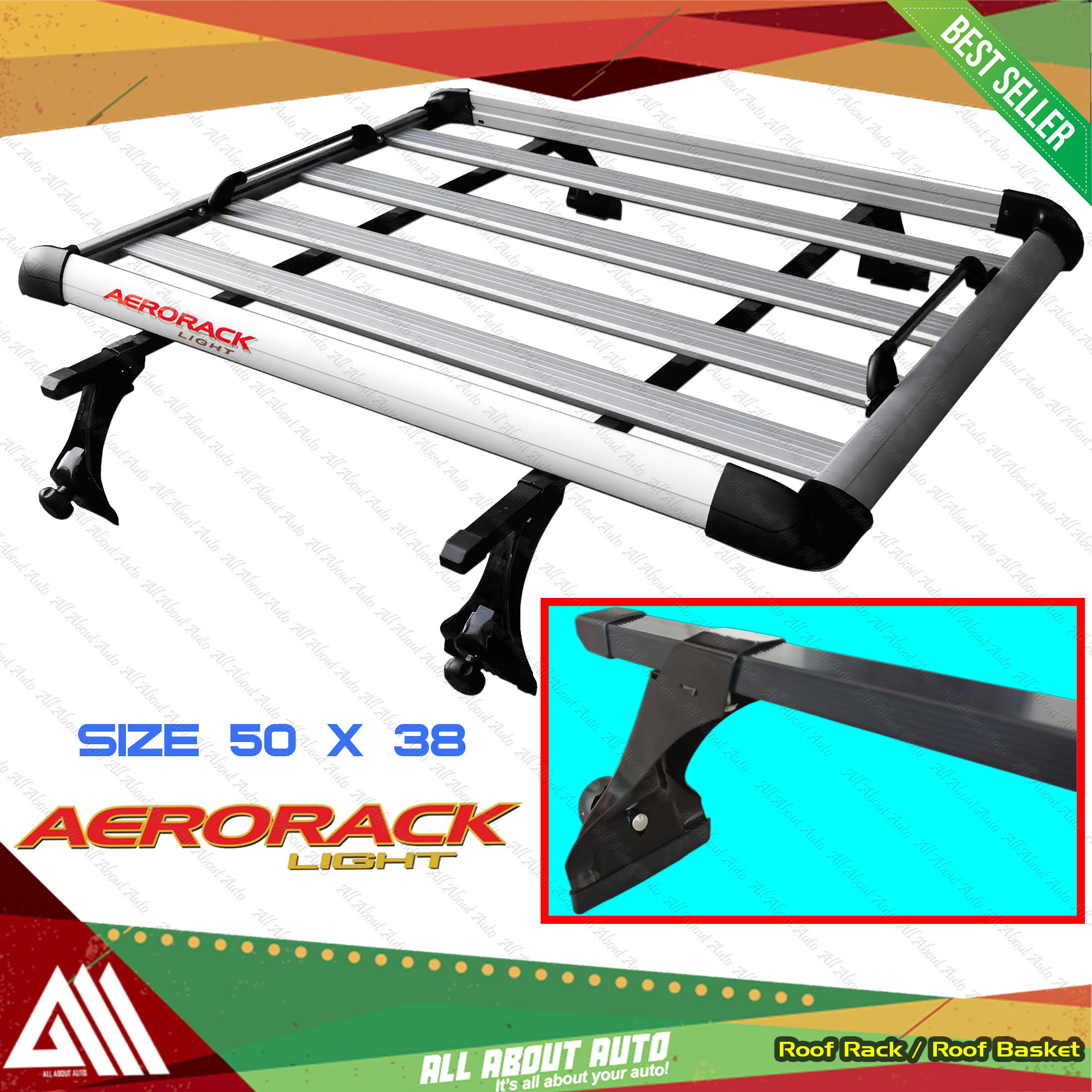 AERORACK SIZE 50x38 Inches Universal Car Roof Rack Roof Basket with ...