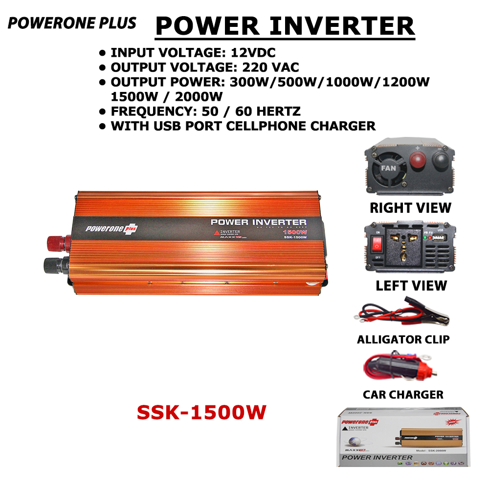 POWERONE PLUS SSK-1500WATTS SSK1200WATTS POWER INVERTER | Lazada PH