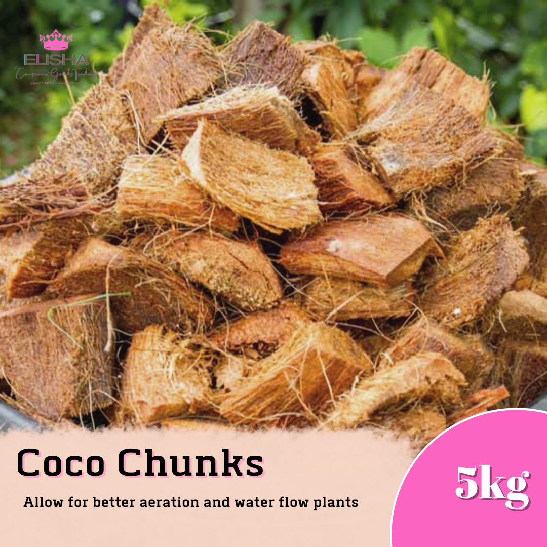 🌱 ELISHA l 1 Kg - 2kg Coco Chunks 10 cm x 10 cm Chops for Gardening and Planting Best for ...