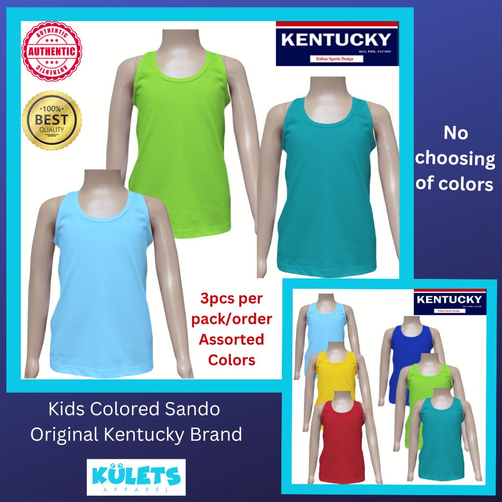 3 Pieces or 1PC Original Kentucky Plain Colored Sando for Kids Boys 2 ...