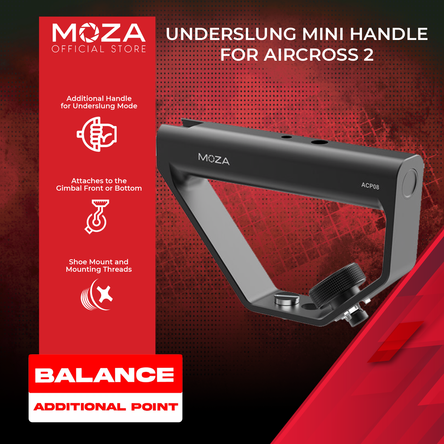 Moza Underslung Mini Handle for AirCross 2 Gimbal | Lazada PH