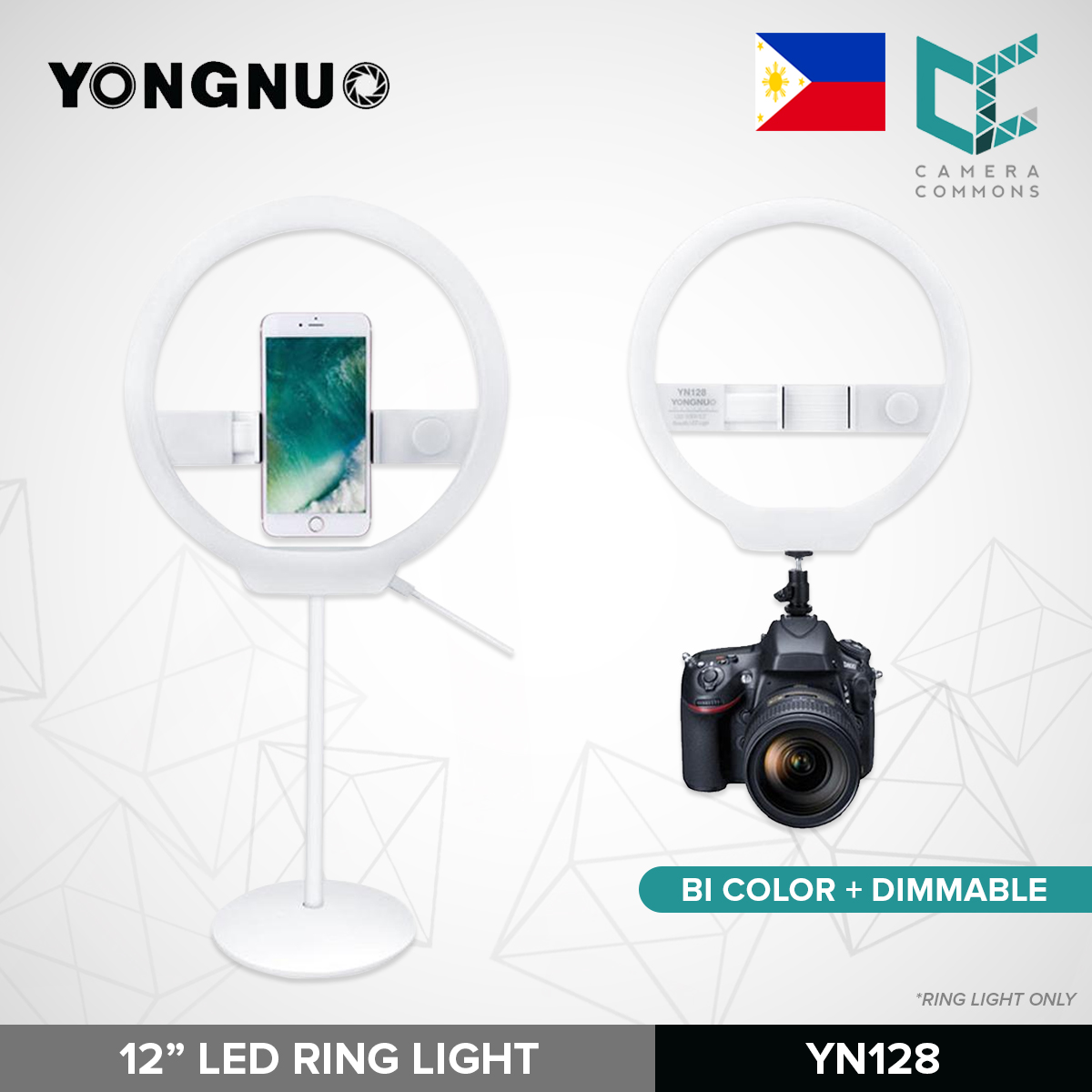 Yongnuo YN128 LED Ring Light 12" with Color Temperature Output 3200 ...